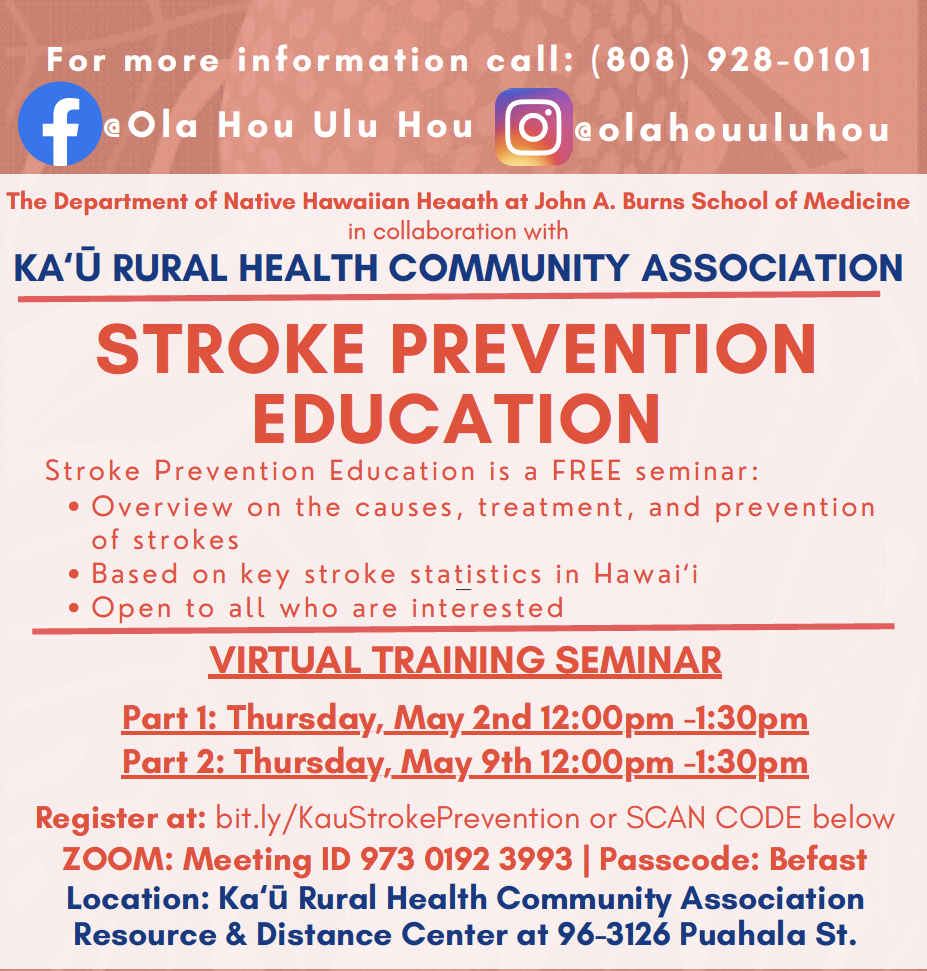 Stroke Prevention Education Virtual Training Seminar, May 2 & 9, 2024 ...